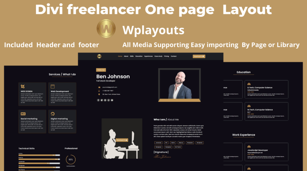 Divi One page Layouts | Love one page Divi website